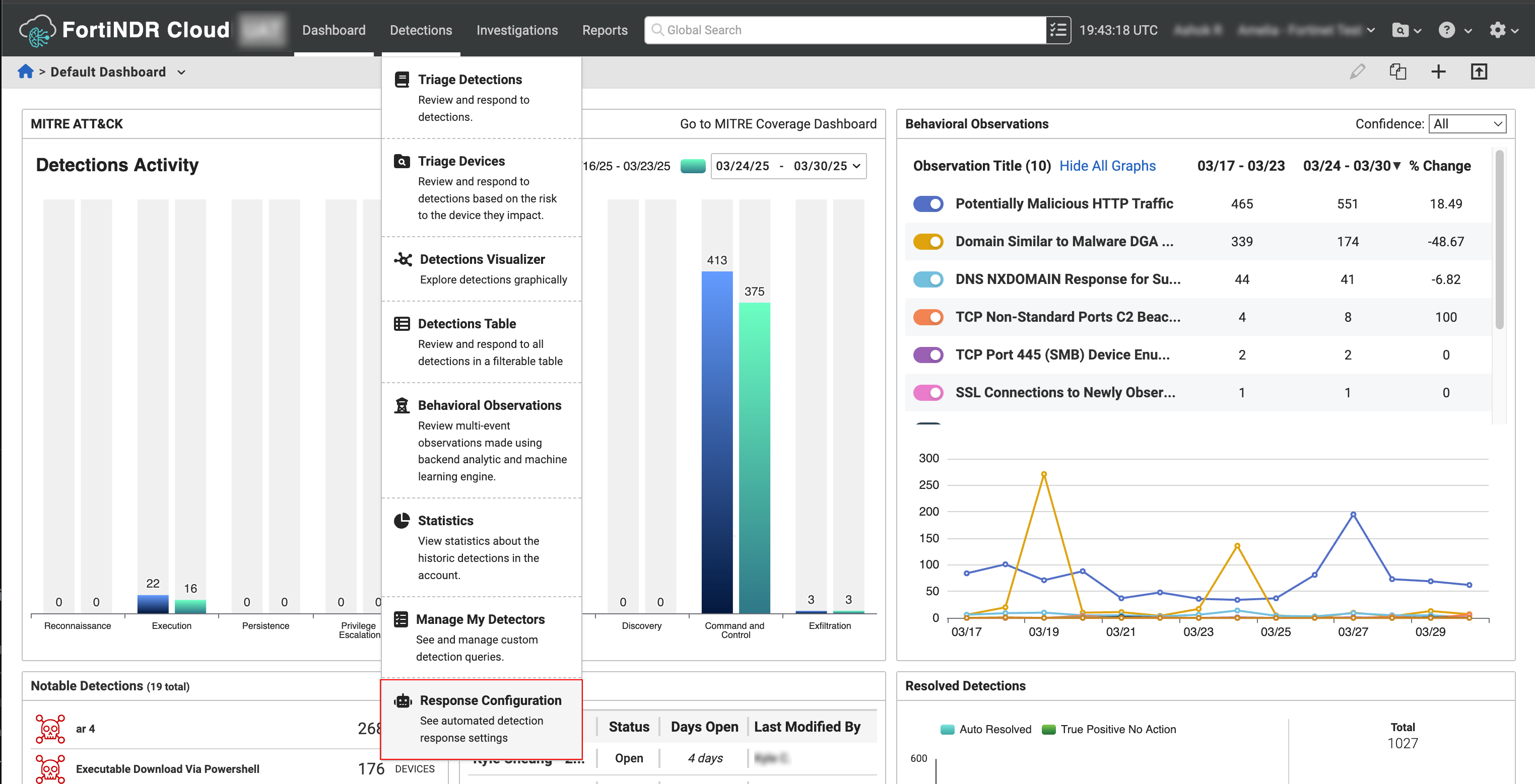Response configuration | FortiNDR Cloud 25.2.b | Fortinet Document Library